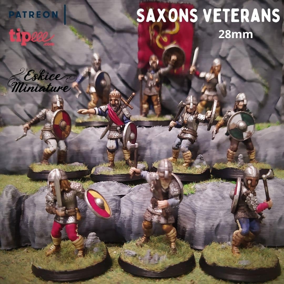 Saxons warriors serie 1 - 28mm by Eskice Miniature - Wargaming3D