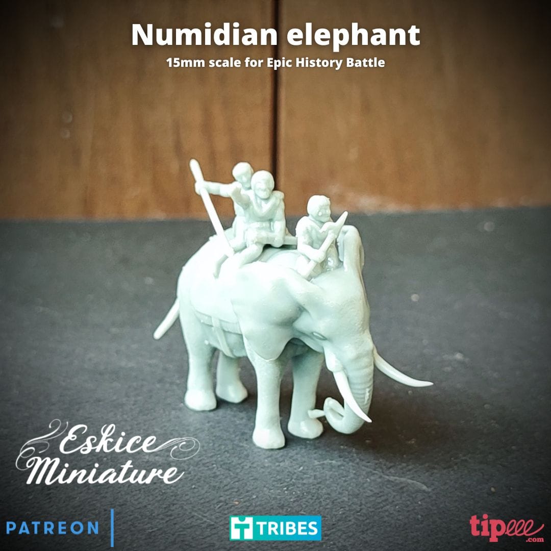 Numidian Elephant - 15mm for Epic History Battle by Eskice Miniature ...