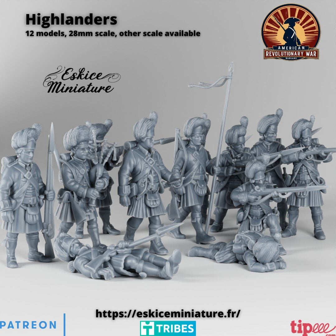 Highlander regiment (black watch) AWI - 28mm by Eskice Miniature ...