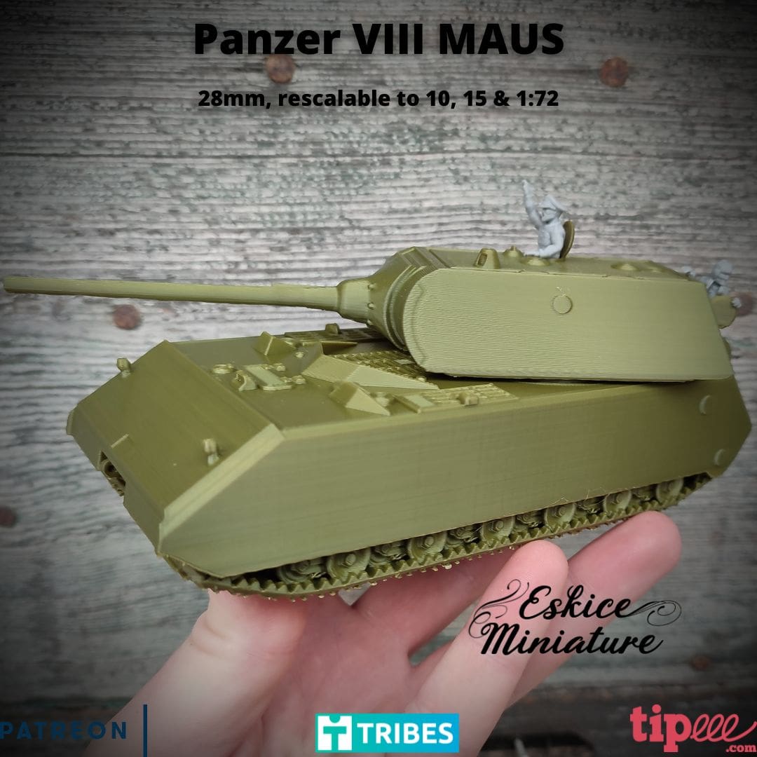 Panzer VIII Maus with crew - 28mm by Eskice Miniature - Wargaming3D
