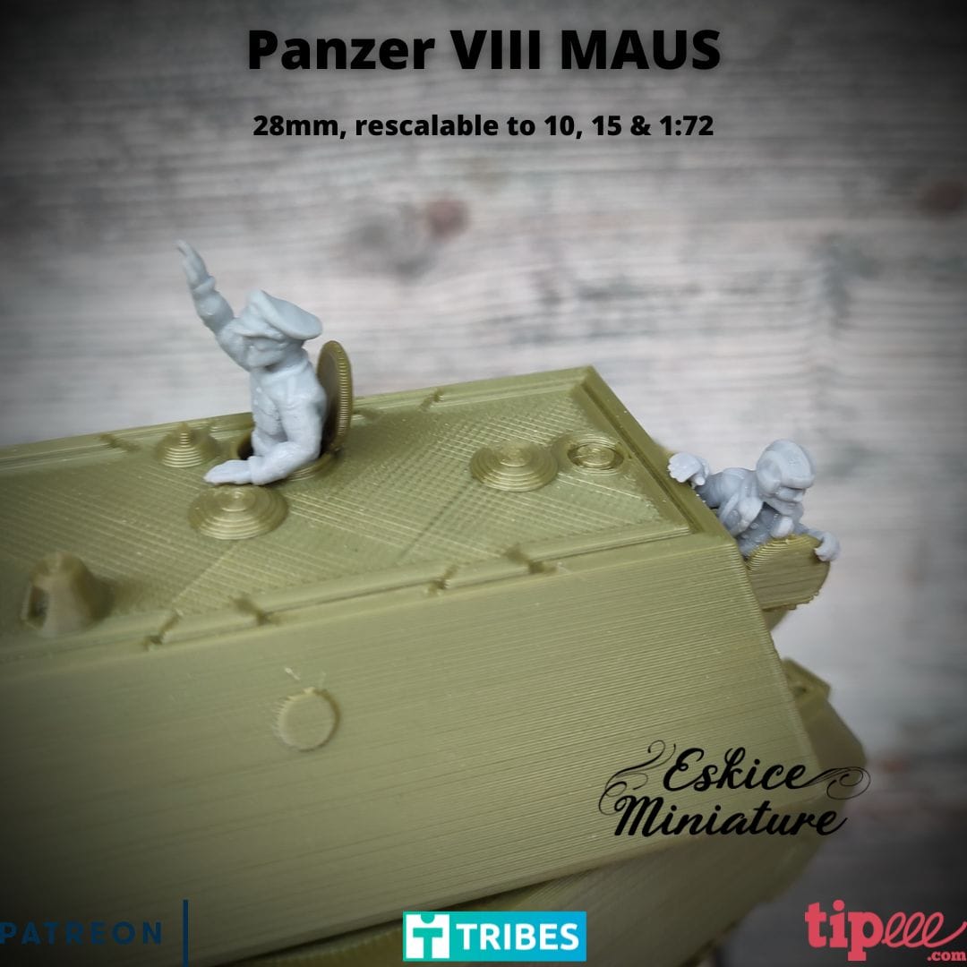Panzer VIII Maus with crew - 28mm by Eskice Miniature - Wargaming3D