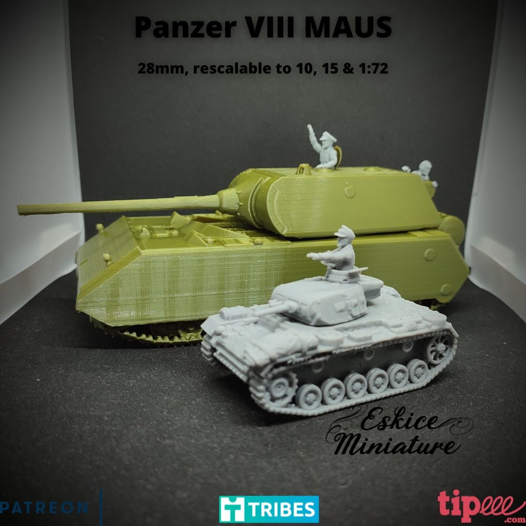 Panzer VIII Maus with crew - 28mm by Eskice Miniature - Wargaming3D
