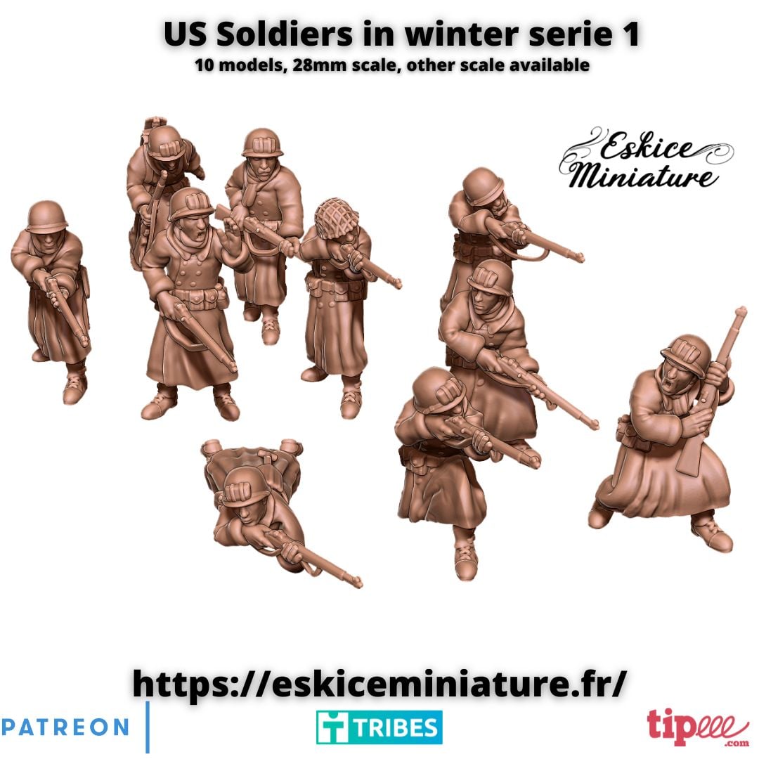US soldiers in Winter serie 1 - 28mm by Eskice Miniature - Wargaming3D