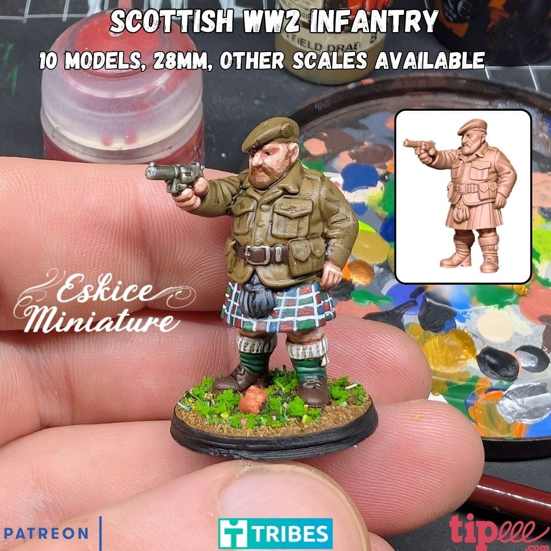 Scottish WW2 Infantry Squad - 28mm by Eskice Miniature - MiniHoarder