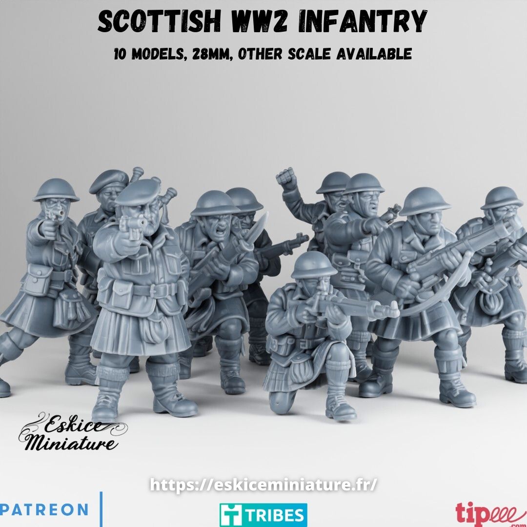 Scottish WW2 Infantry Squad - 28mm by Eskice Miniature - MiniHoarder