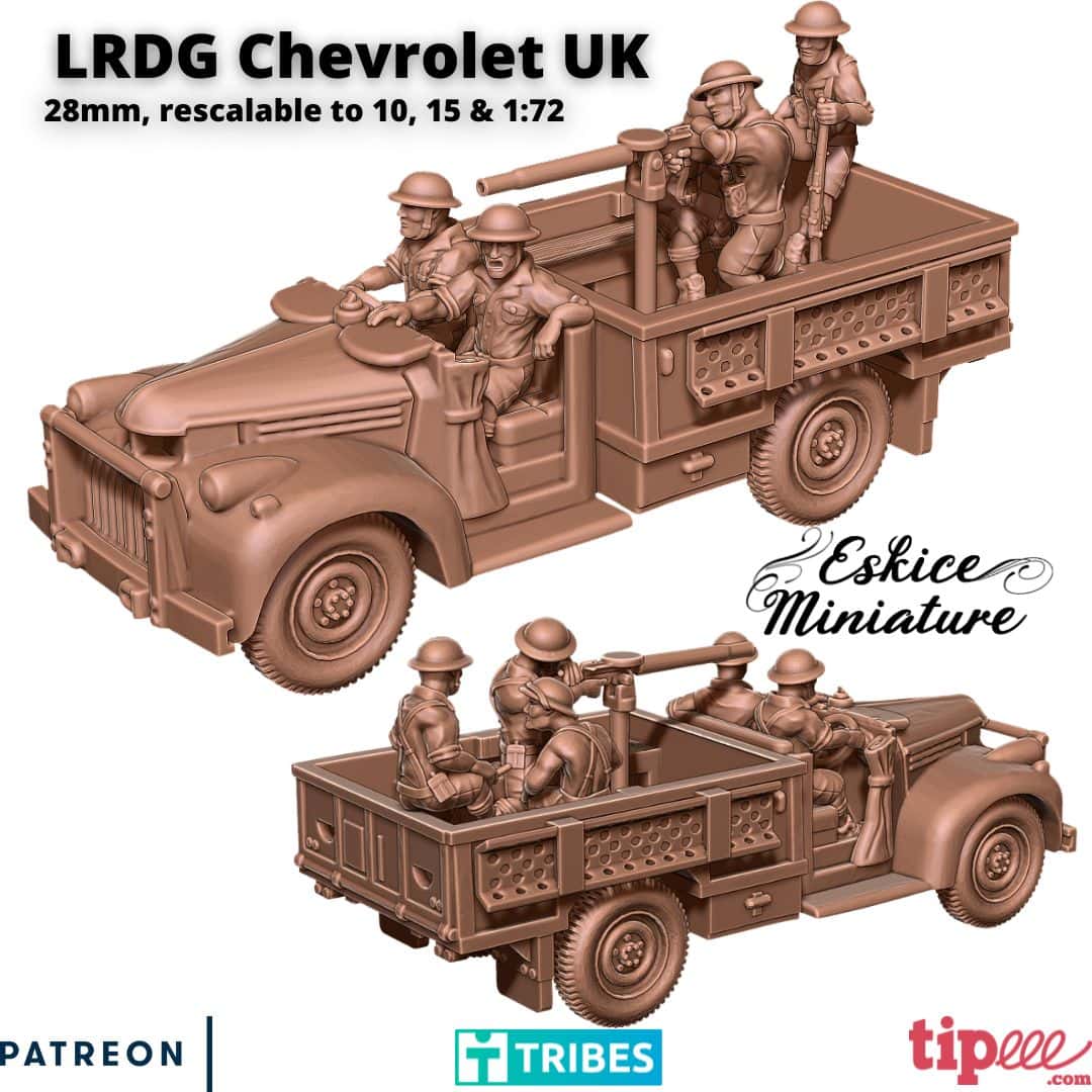 LRDG Chevrolet with crew - 28mm by Eskice Miniature - Wargaming3D