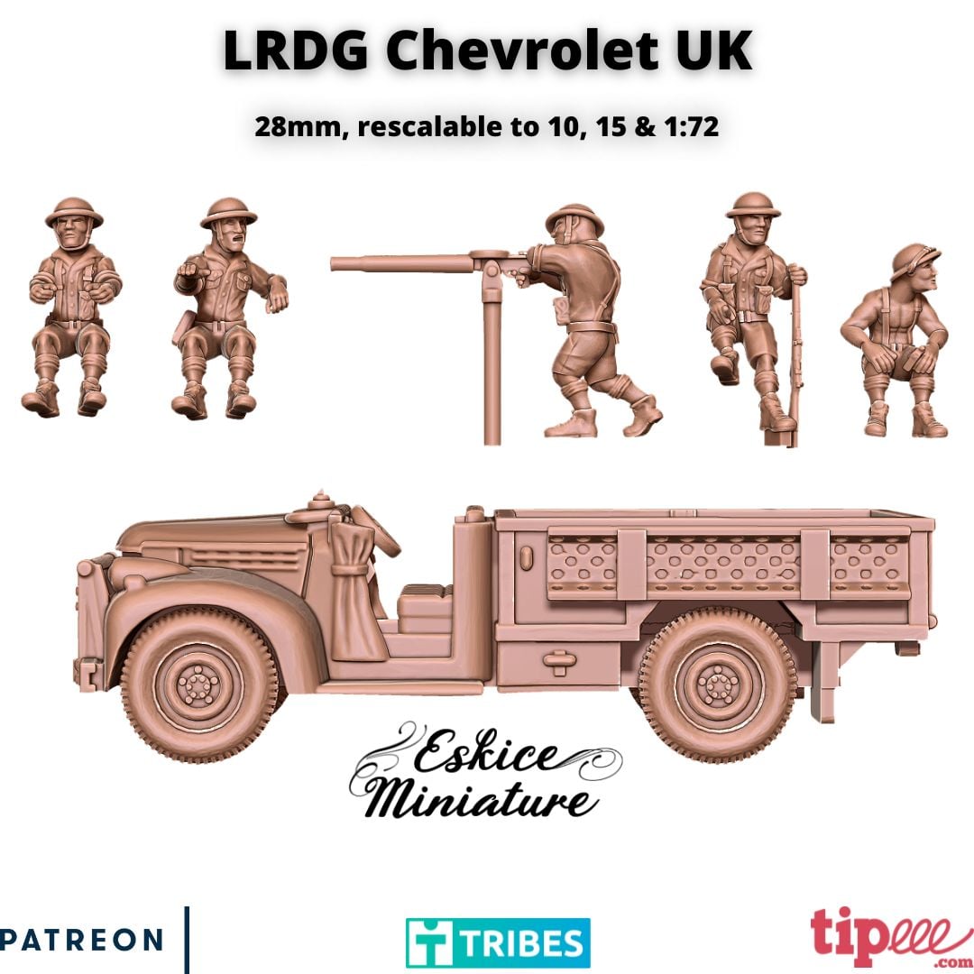 LRDG Chevrolet with crew - 28mm by Eskice Miniature - Wargaming3D