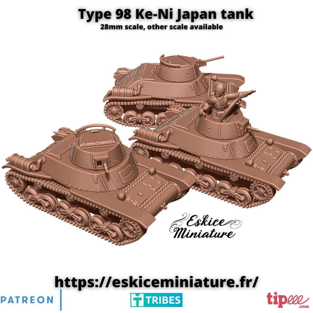 Type 98 Ke-Ni Japan tank - 28mm by Eskice Miniature - Wargaming3D