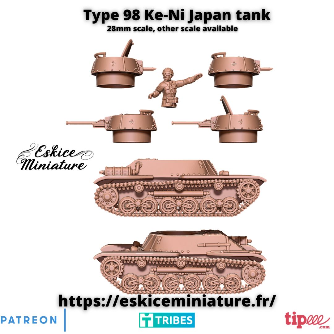 Type 98 Ke-Ni Japan tank - 28mm by Eskice Miniature - Wargaming3D