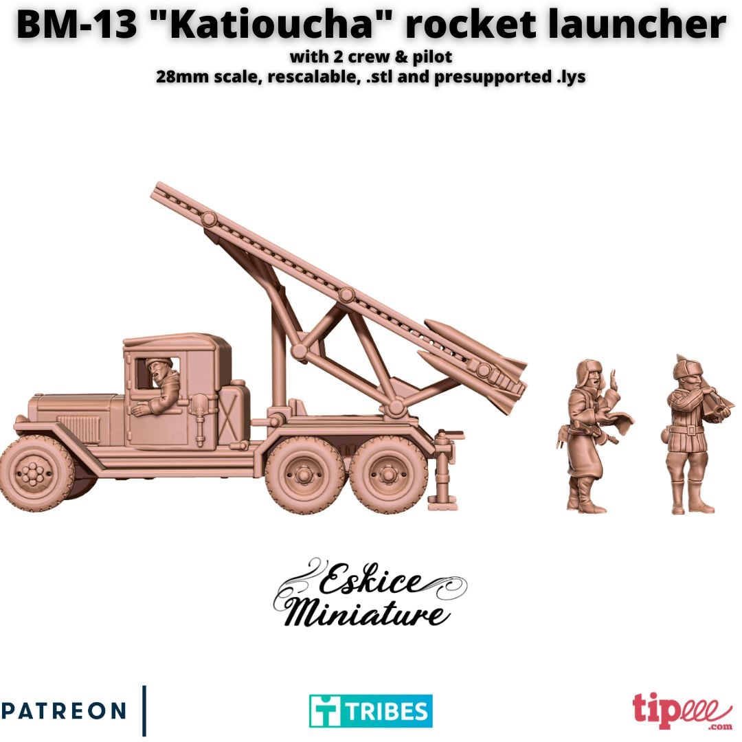 Katioucha rocket launcher BM-13 - 28mm by Eskice Miniature - Wargaming3D