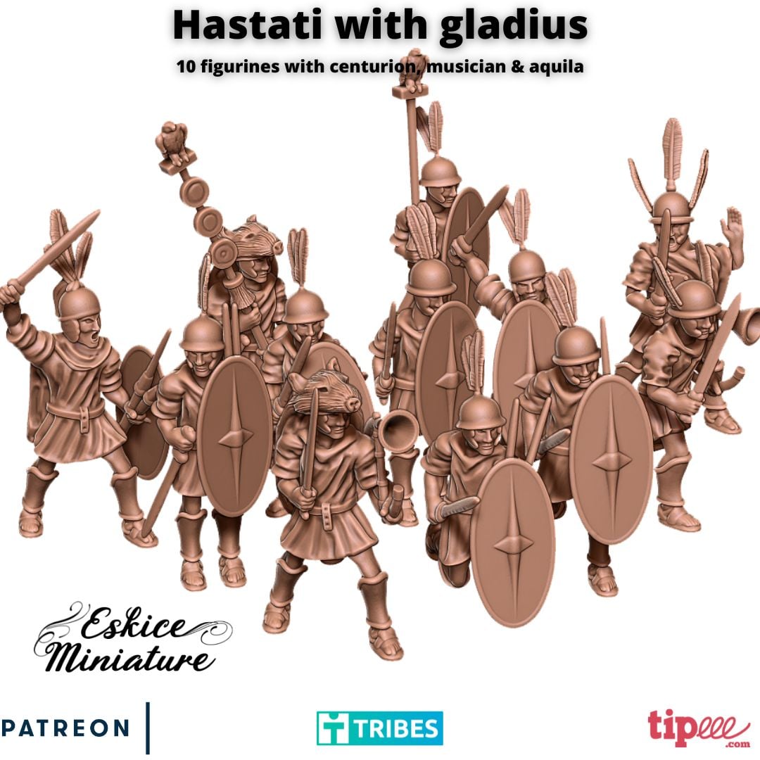 Hastati with Gladius, Roman Army - 28mm by Eskice Miniature - Wargaming3D