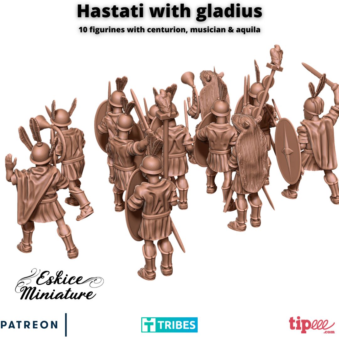 Hastati with Gladius, Roman Army - 28mm by Eskice Miniature - Wargaming3D