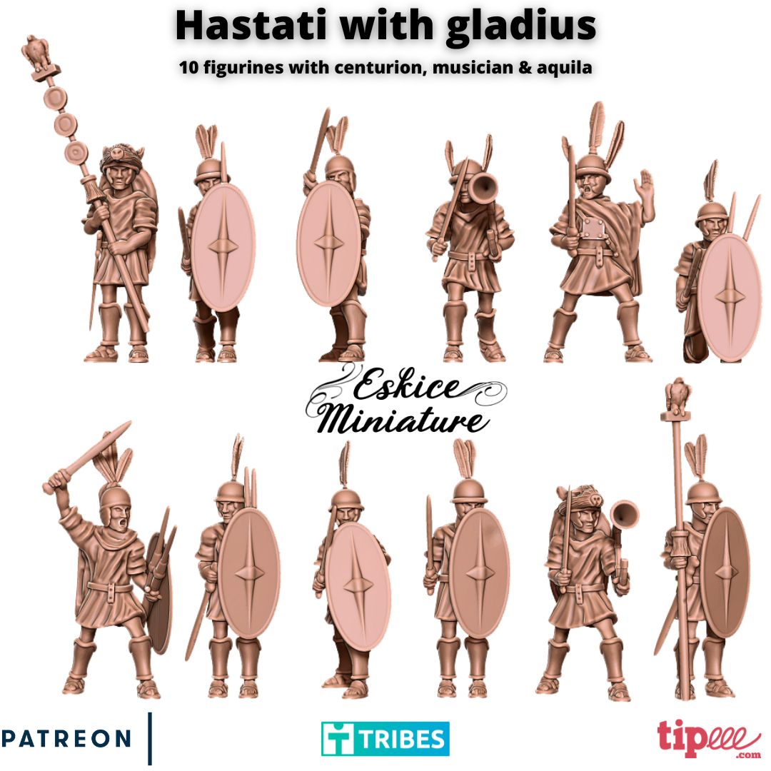 Hastati with Gladius, Roman Army - 28mm by Eskice Miniature - Wargaming3D