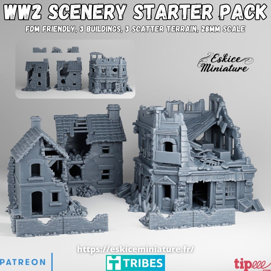 WW2 scenery starter pack - 28mm by Eskice Miniature - MiniHoarder
