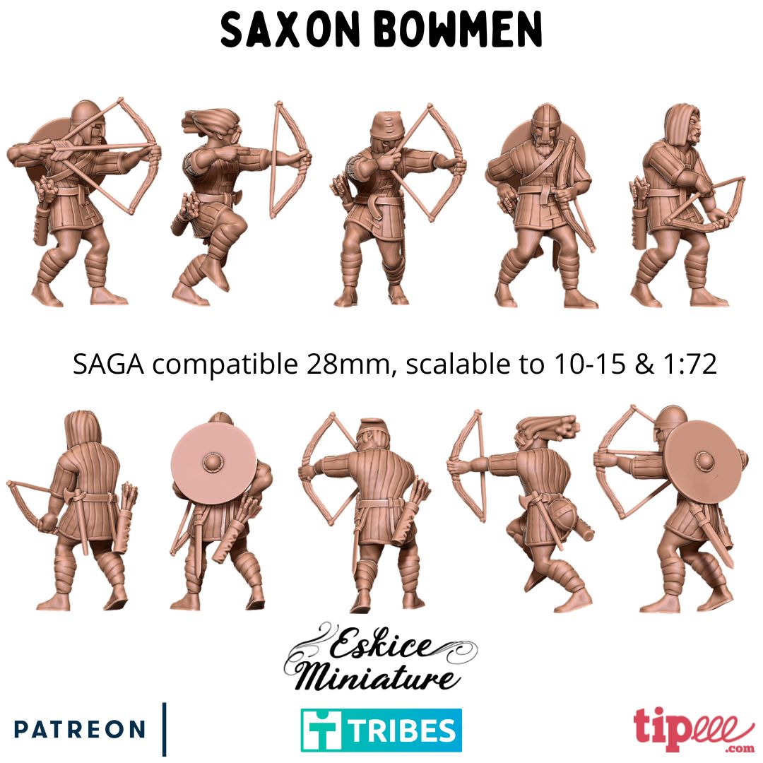 Saxon bowmen - 28mm by Eskice Miniature - Wargaming3D