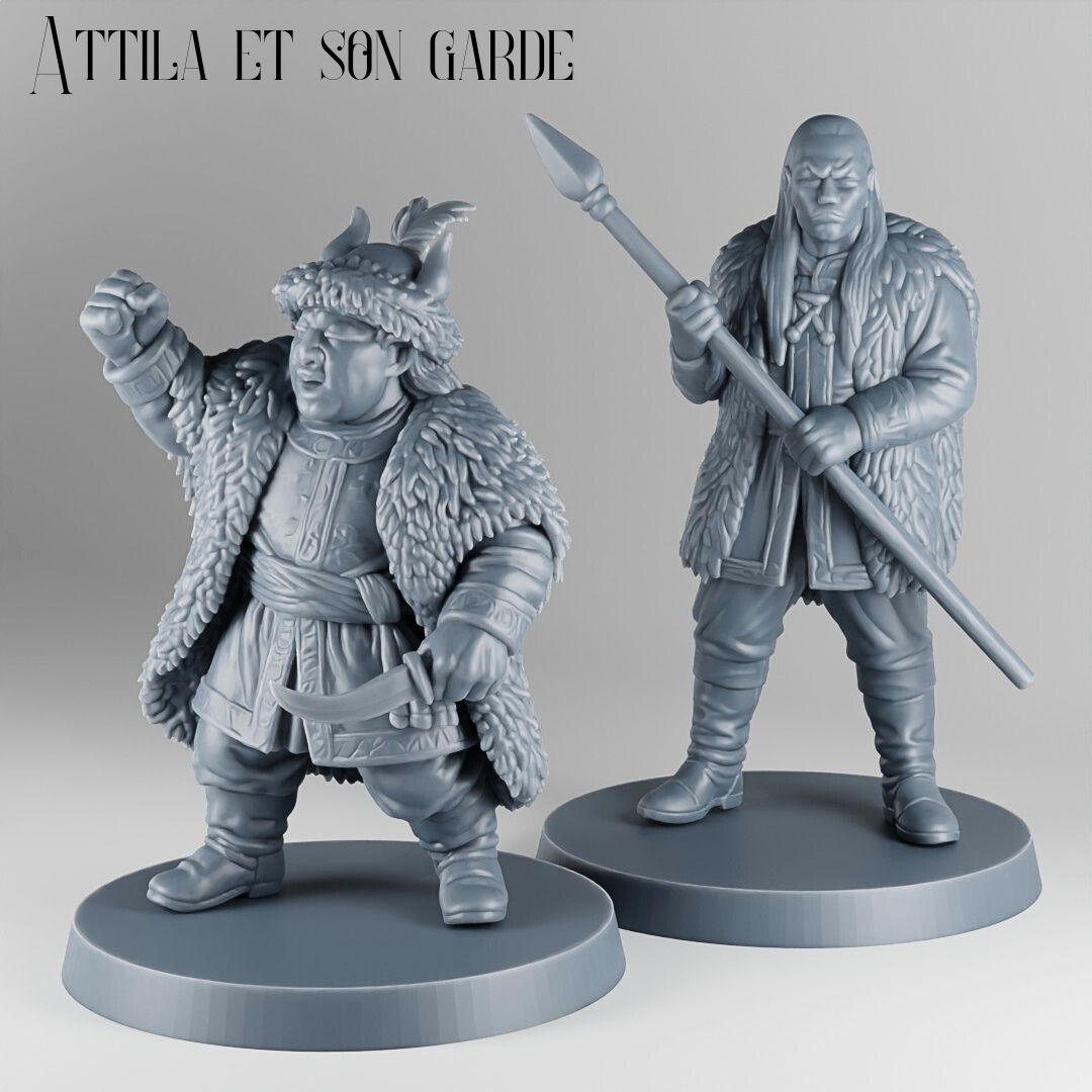 Attila and his guard - 28mm by Eskice Miniature - Wargaming3D