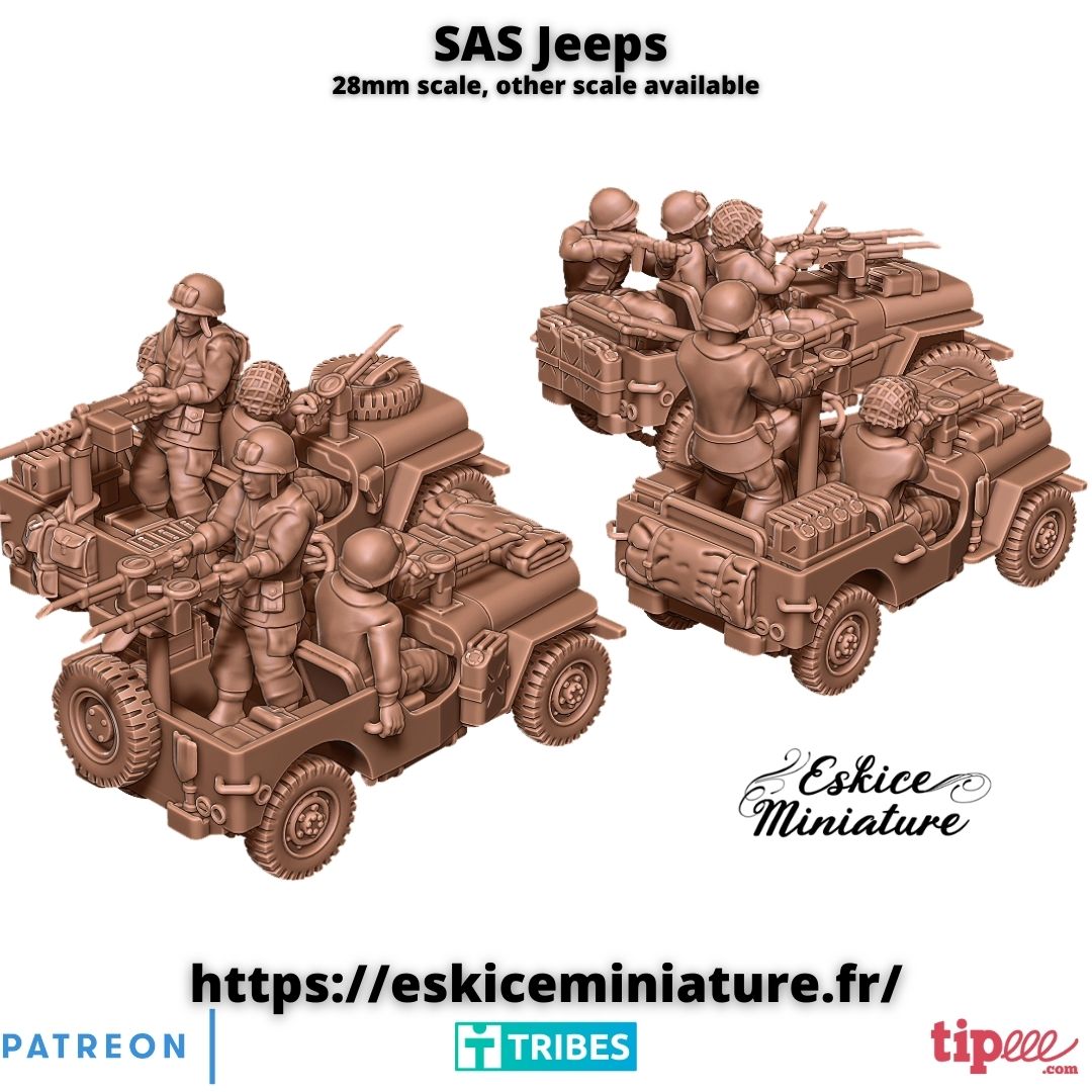SAS Jeeps - 28mm by Eskice Miniature - Wargaming3D