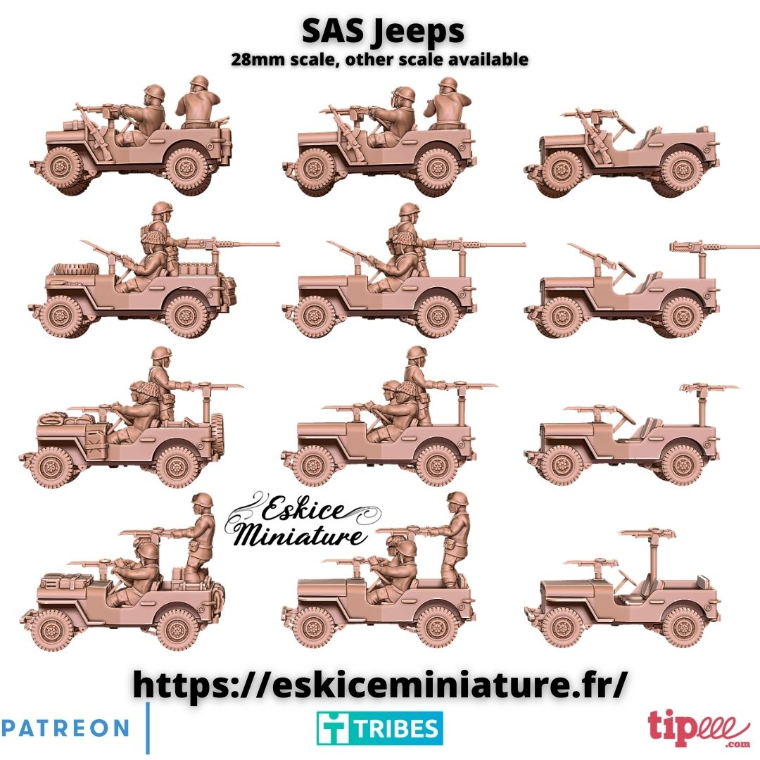 SAS Jeeps - 28mm by Eskice Miniature - Wargaming3D