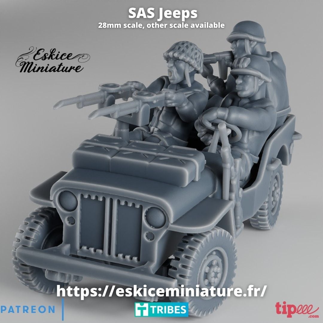 SAS Jeeps - 28mm by Eskice Miniature - Wargaming3D