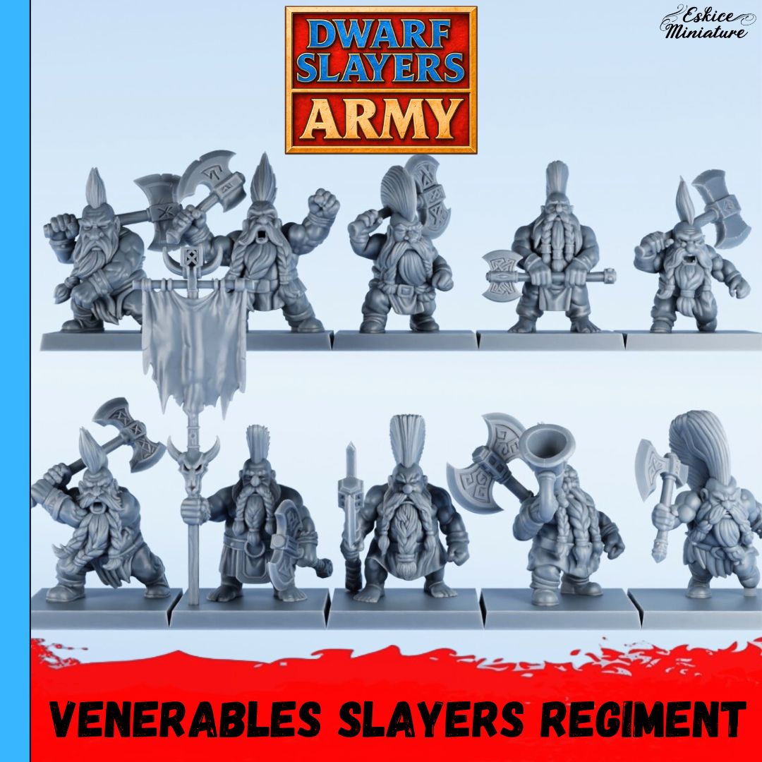 Venerables dwarf slayers regiment - 28mm by Eskice Miniature - MiniHoarder