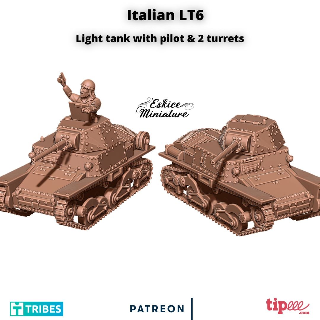 Italian LT6 Tank - 28mm by Eskice Miniature - Wargaming3D