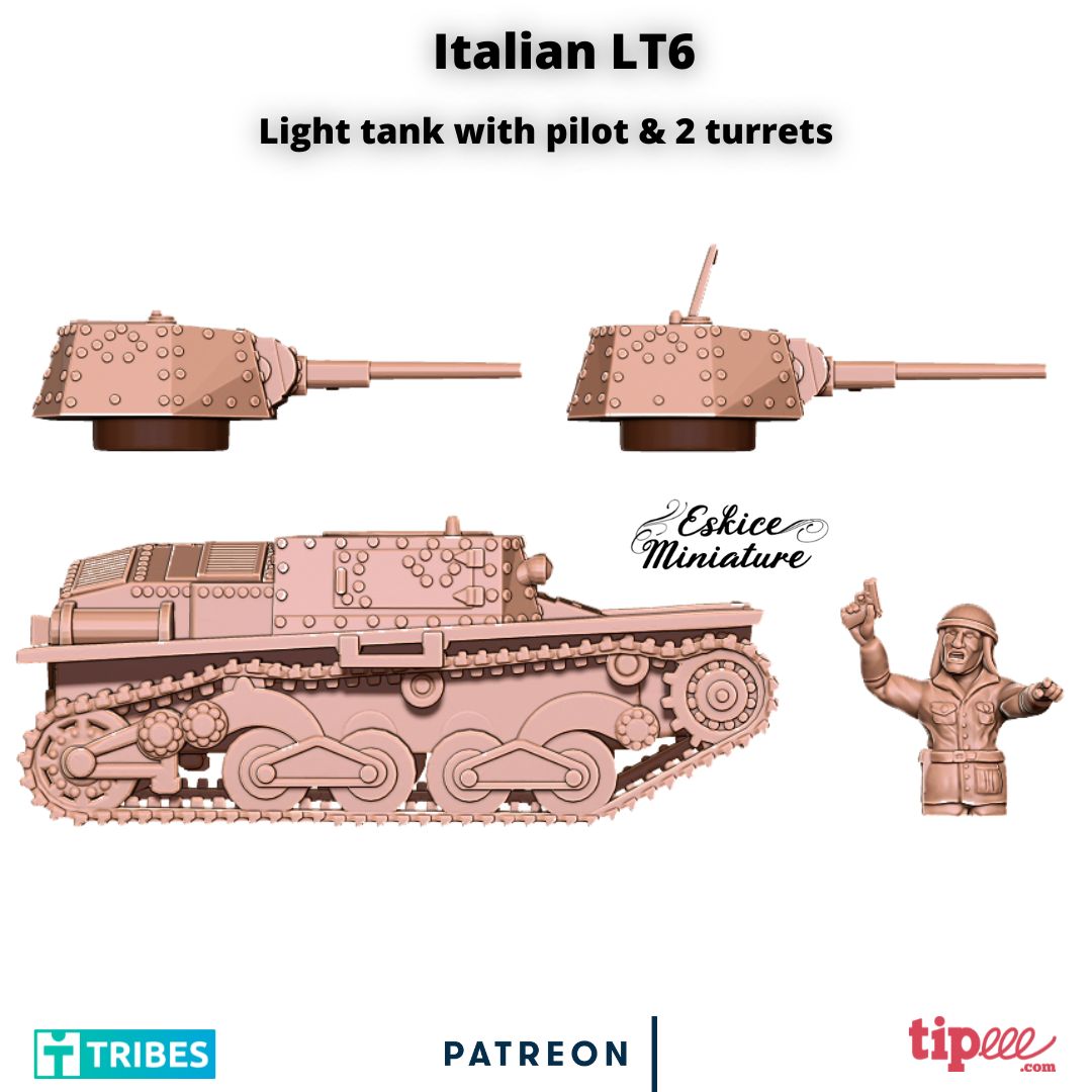 Italian LT6 Tank - 28mm by Eskice Miniature - Wargaming3D