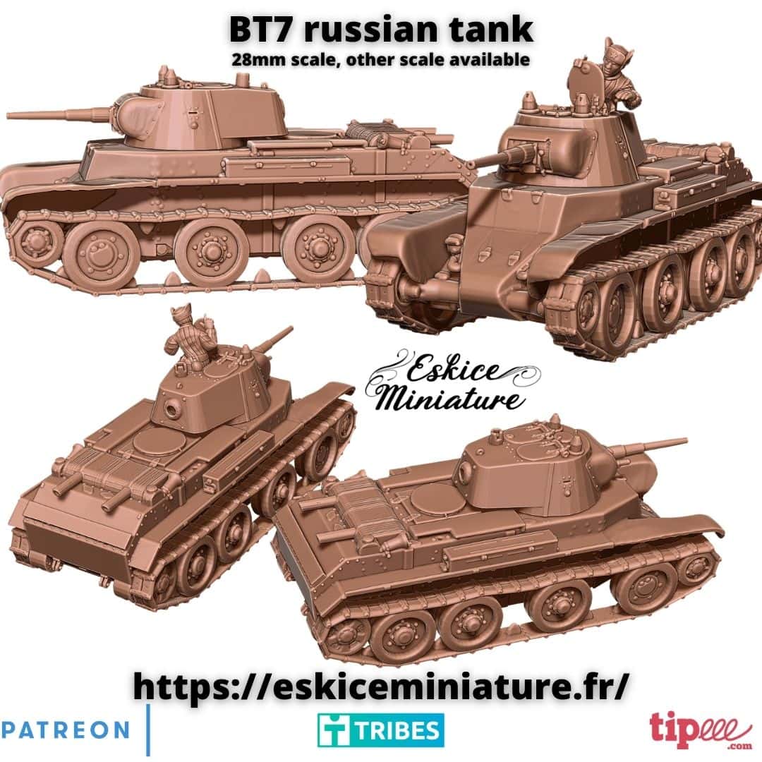 BT7 Russian tank - 28mm by Eskice Miniature - Wargaming3D