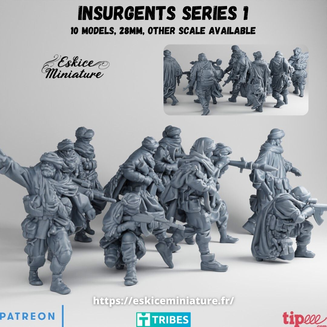 Insurgents serie 1 (x10) - 28mm by Eskice Miniature - Wargaming3D