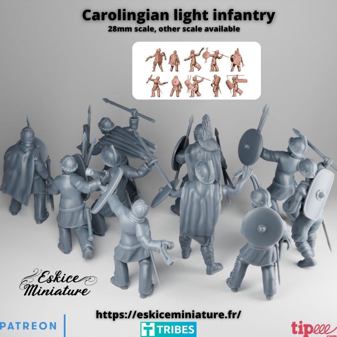 Carolingian Light Infantry - 28mm by Eskice Miniature - Wargaming3D