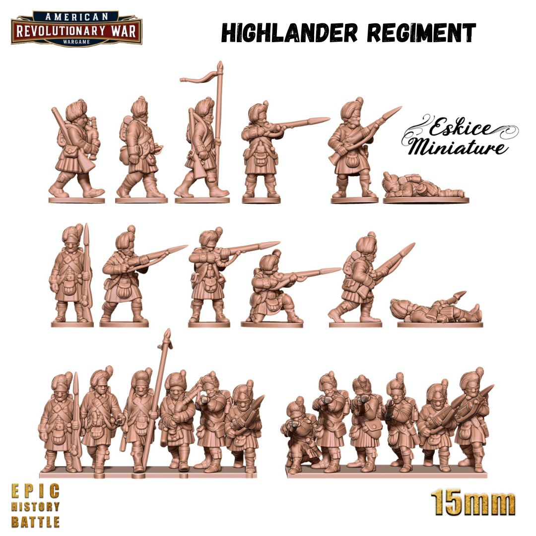 AWI - Highland infantry in kilts (12 models) - 15mm for EHB by Eskice ...