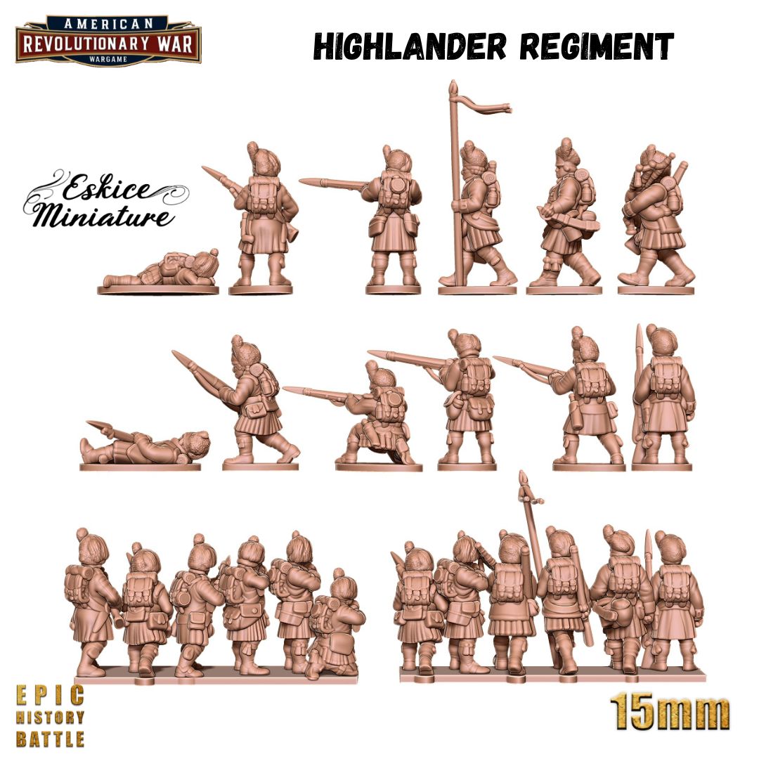 AWI - Highland infantry in kilts (12 models) - 15mm for EHB by Eskice ...