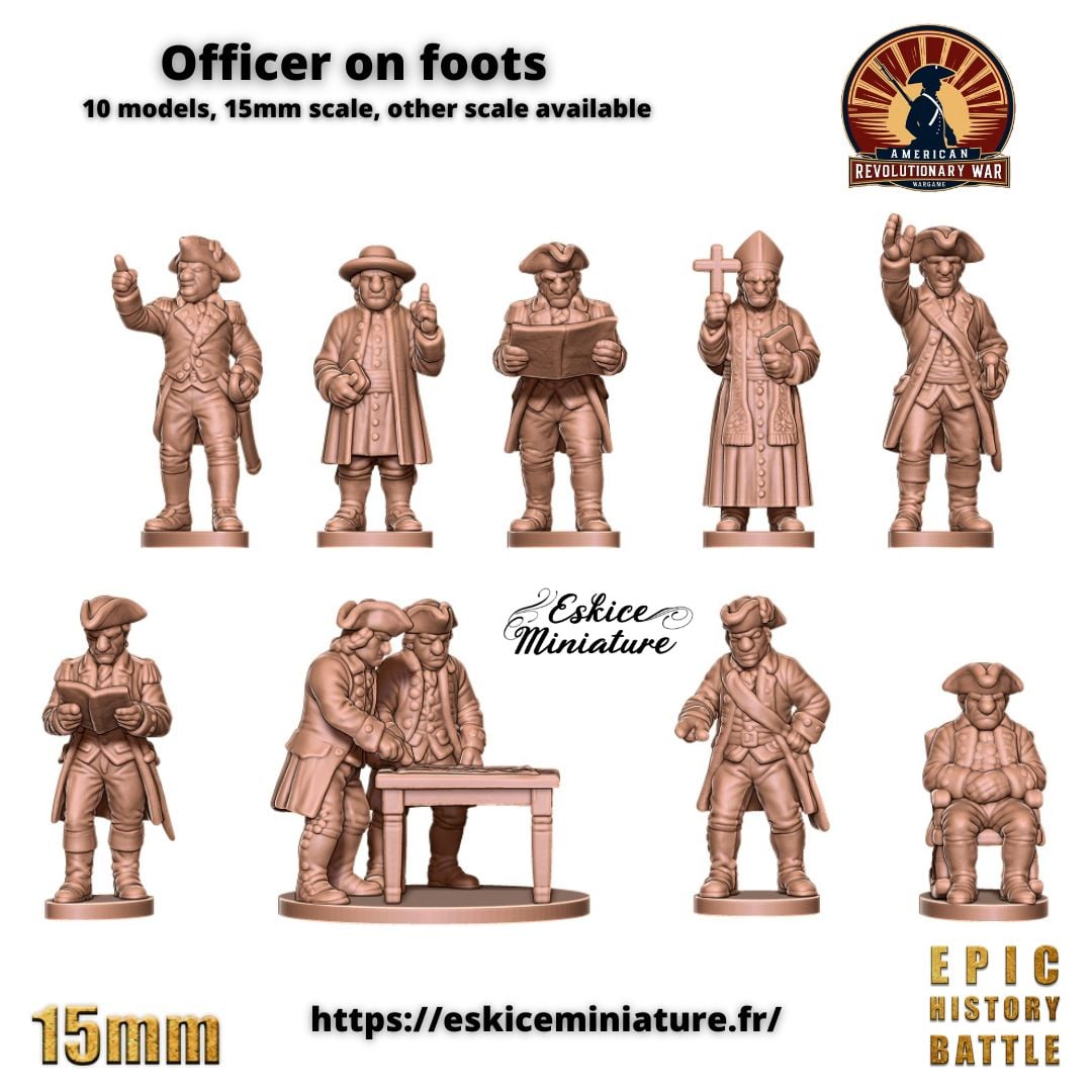 AWI - Officers on foot (10 models) - 15mm for EHB by Eskice Miniature ...