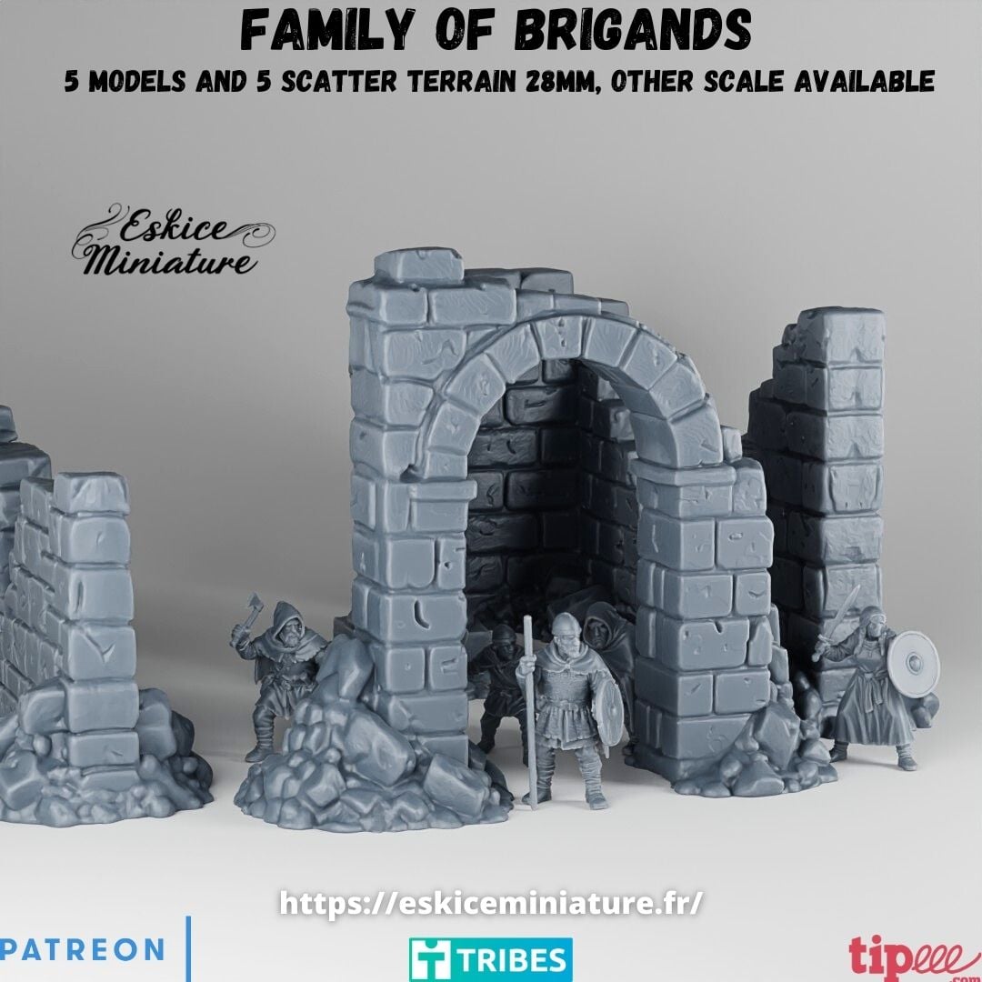 Family Brigand with Scatter terrain - 28mm by Eskice Miniature ...