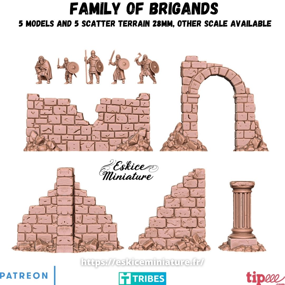 Family Brigand with Scatter terrain - 28mm by Eskice Miniature ...