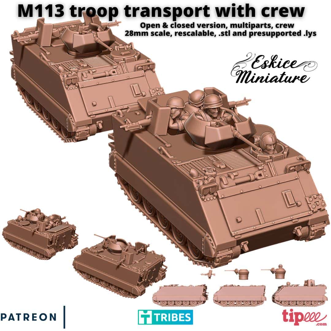 M113 troop transport with crew for Vietnam war - 28mm by Eskice ...