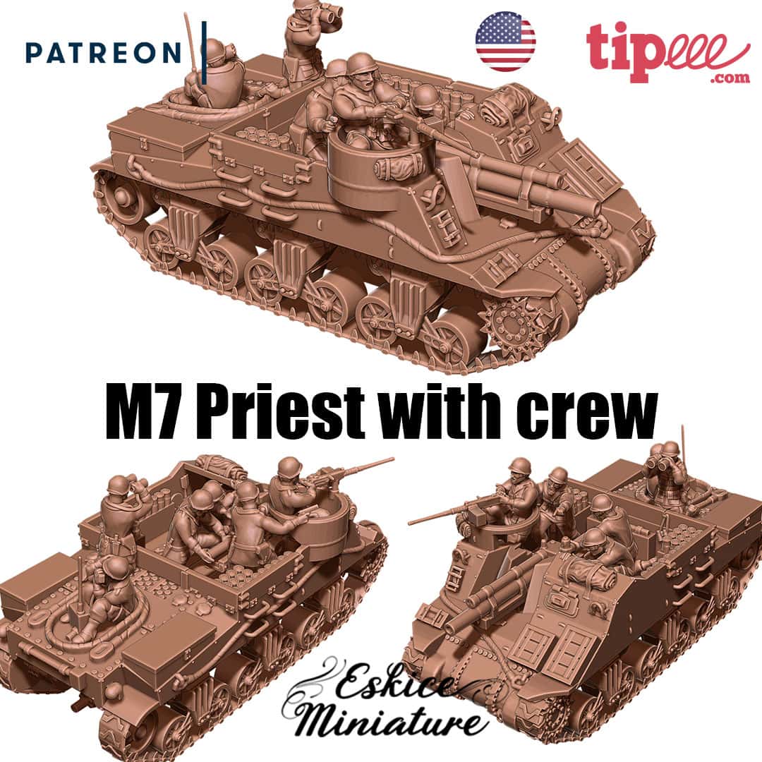 M7 priest with crew - 28mm by Eskice Miniature - Wargaming3D