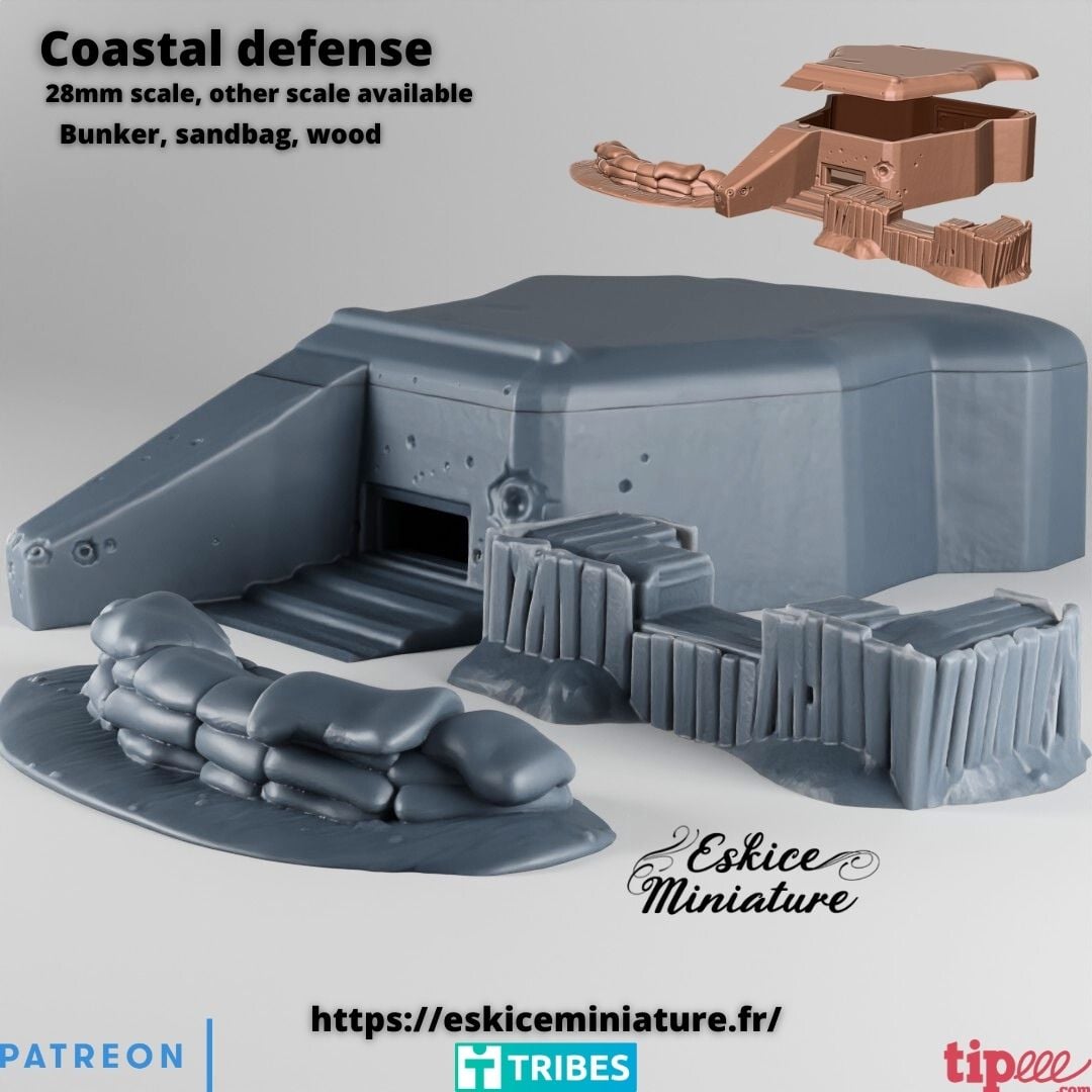 Coastal Defense kit, FDM friendly - 28mm by Eskice Miniature - MiniHoarder