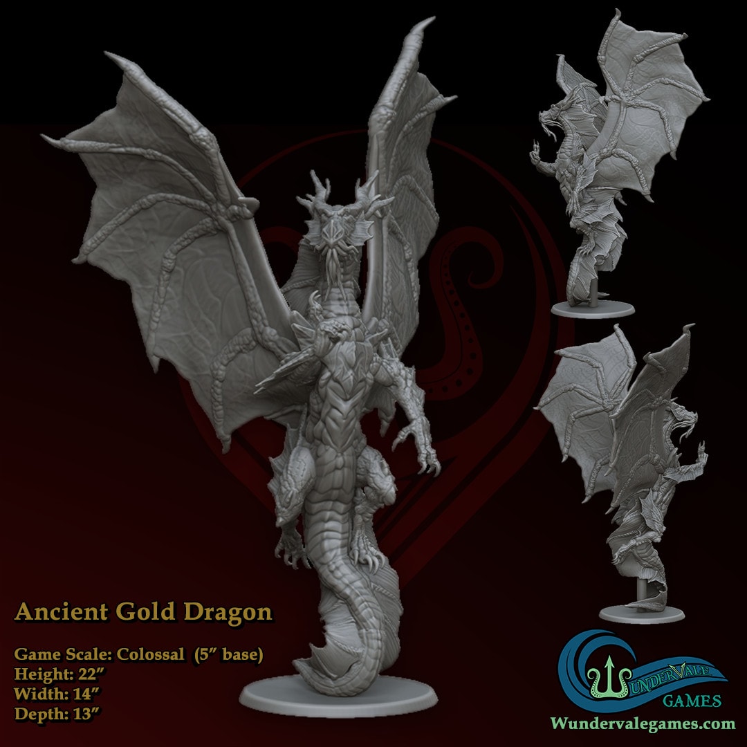 Ancient Gold dragon by Wundervale Games - MiniHoarder