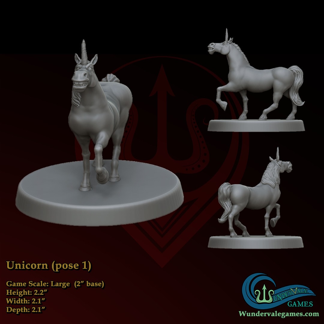 Unicorn (2 Poses) by Wundervale Games - MiniHoarder