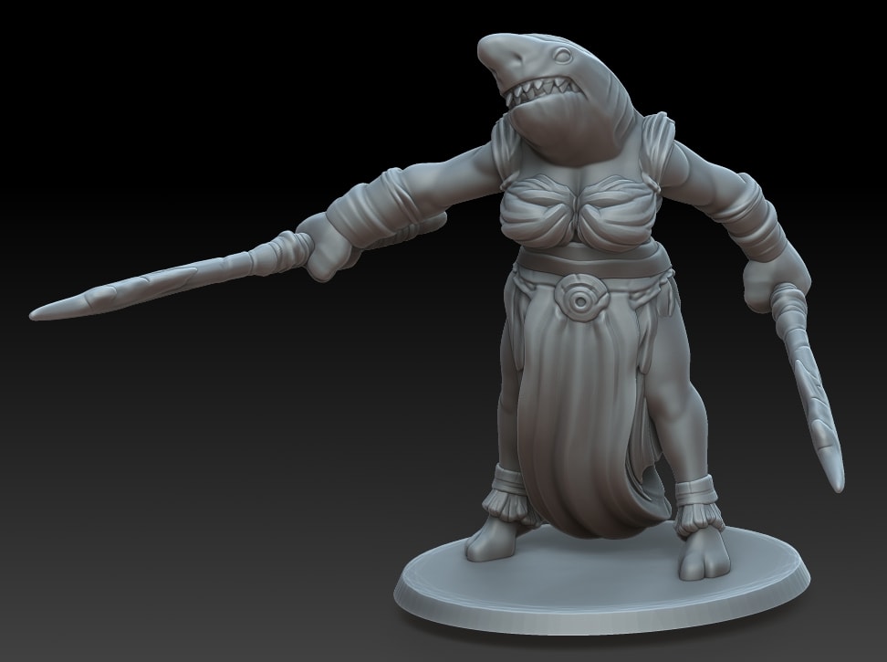 Selachian - Great White Shark Warrior 2 FEMALE by Wundervale Games ...