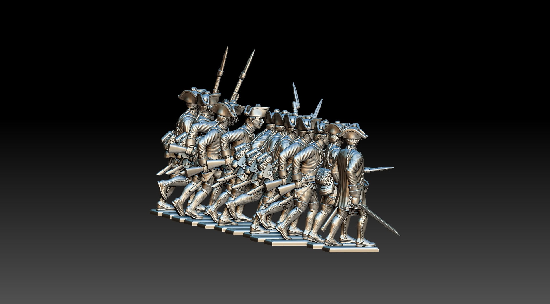 SYW Prussians / AWI Hessians - Musketeers Charging by Black Watch Miniatures - Wargaming3D