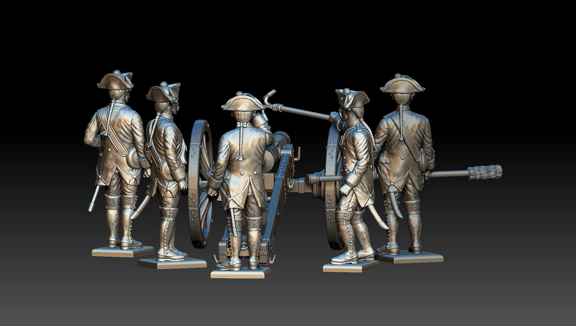 AWI Hessian Artillery firing by Black Watch Miniatures - Wargaming3D