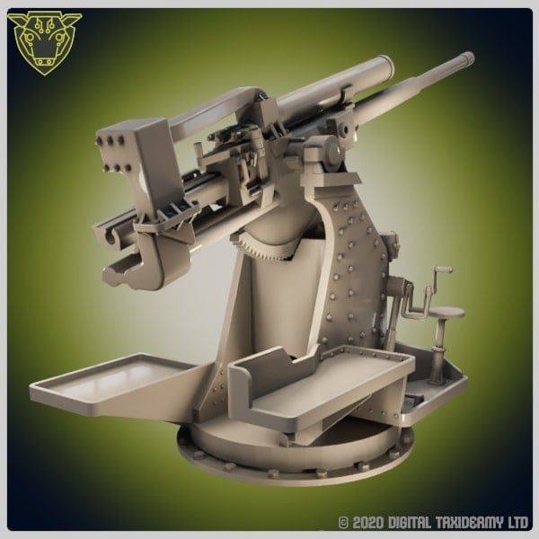 British QF 3.7 inch AA gun by digitaltaxidermy.co.uk - Wargaming3D