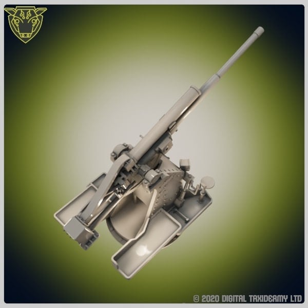 British QF 3.7 inch AA gun by Digital Taxidermy - MiniHoarder