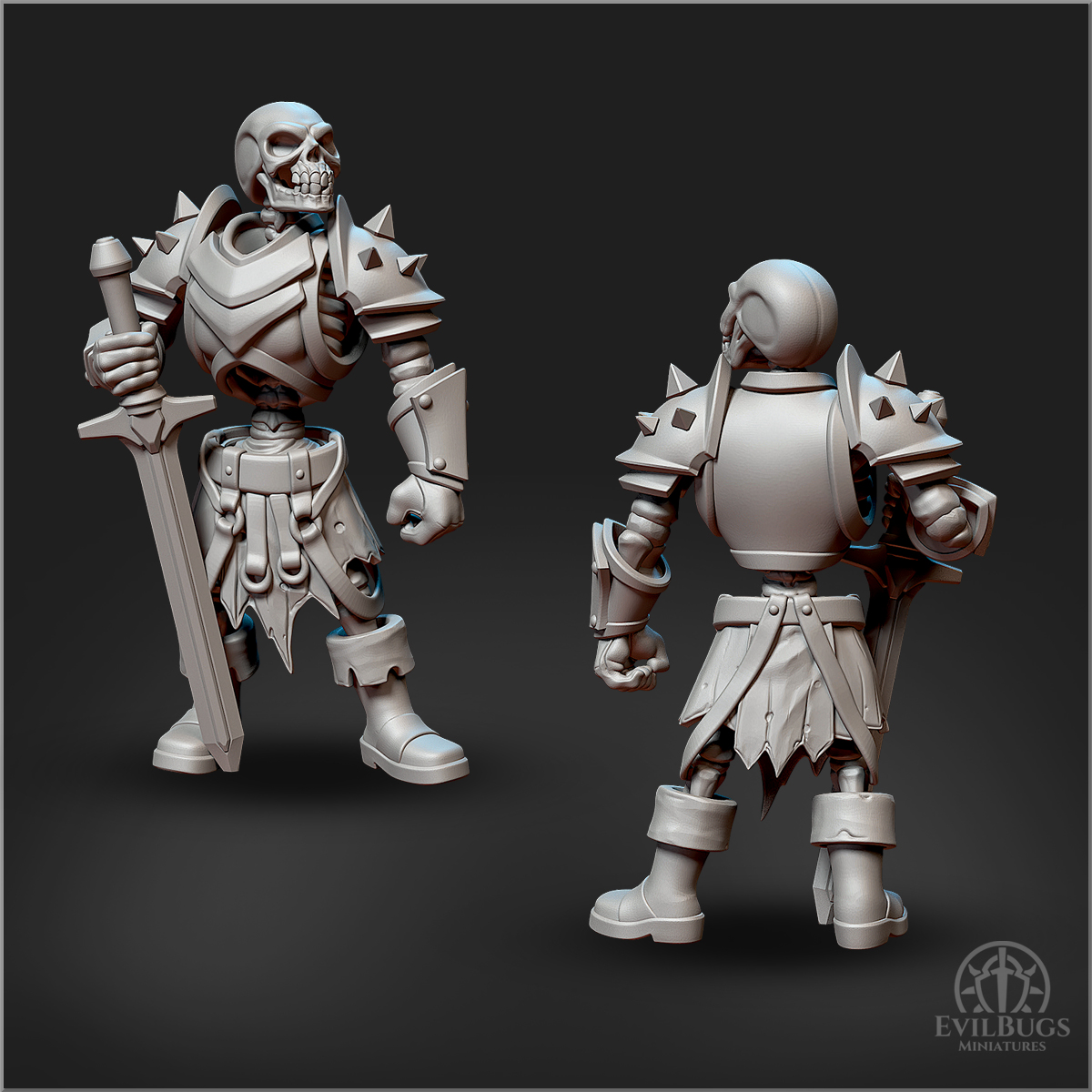 Skeleton Warrior 28mm/32mm/54mm by Evil Bugs - MiniHoarder