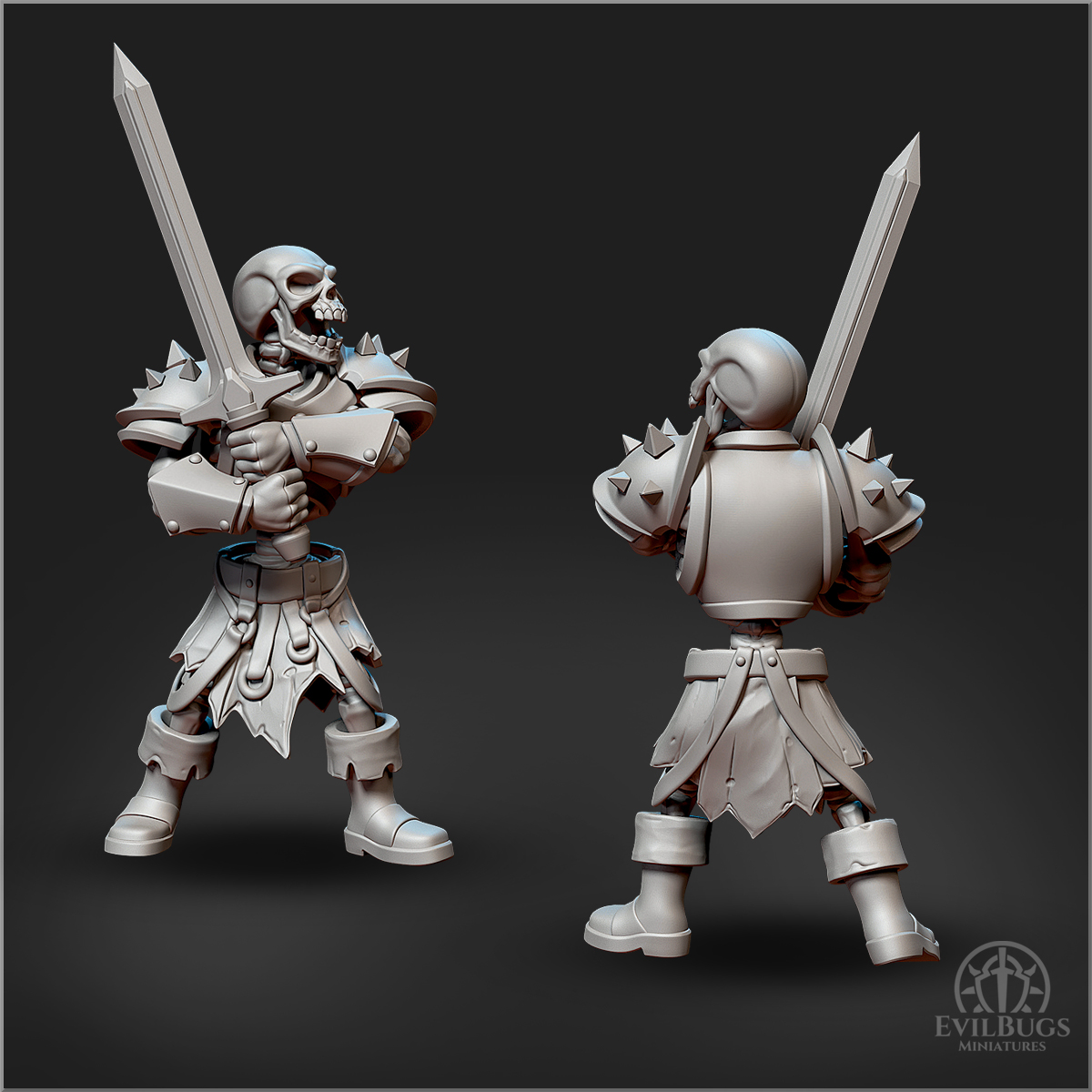 Skeleton Warrior 28mm/32mm/54mm by Evil Bugs - MiniHoarder
