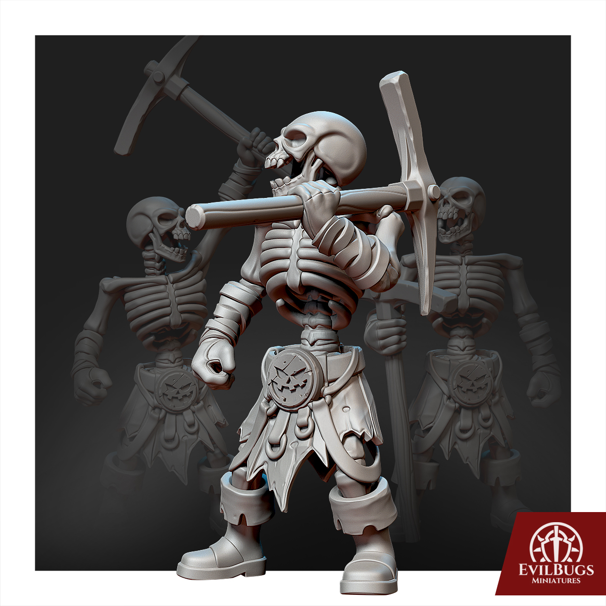 Skeleton Grave Keeper 28mm/32mm/54mm by Evil Bugs - MiniHoarder