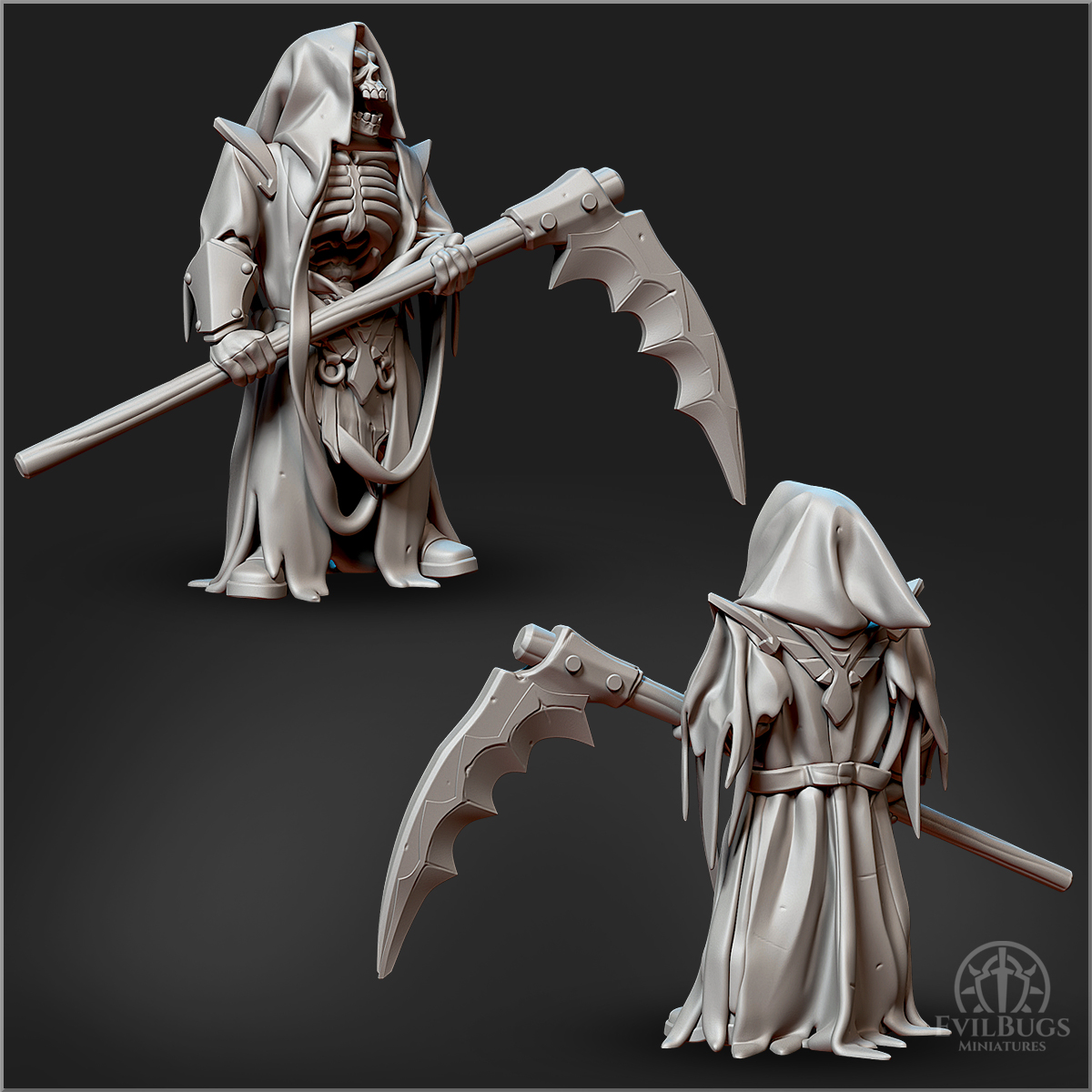 Skeleton Dark Ash 28mm/32mm/54mm by Evil Bugs - MiniHoarder