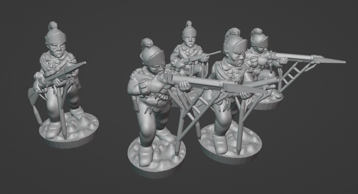 AWI British Skirmishers by Ranks of Resin - Wargaming3D