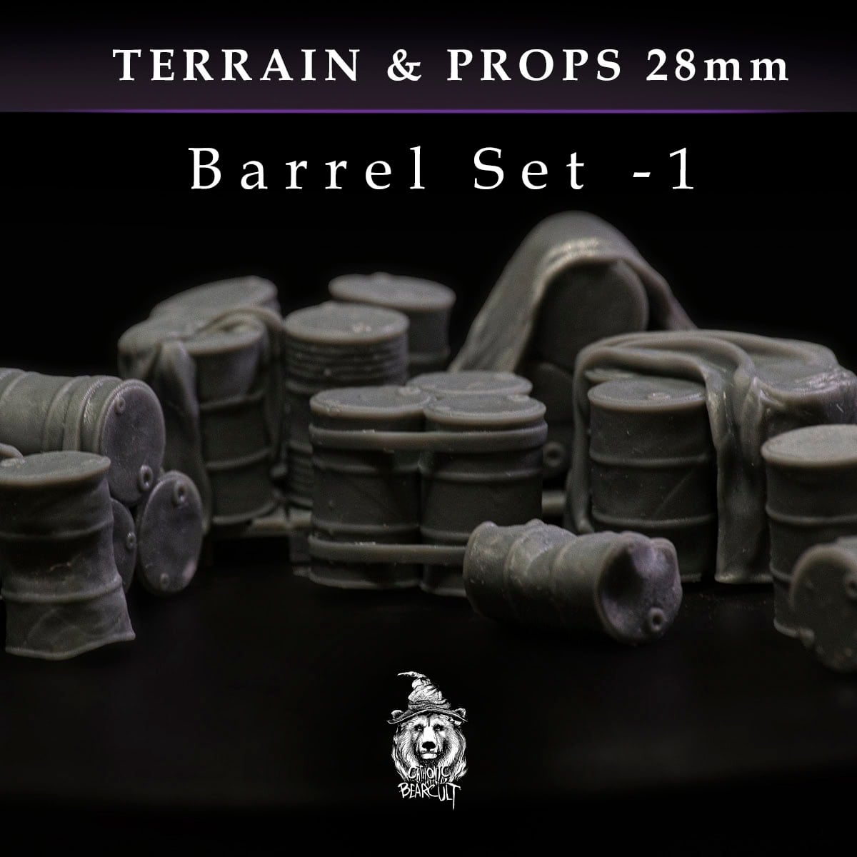 Props - Barrels Set 1 by Chthonic Bearcult Miniatures - Wargaming3D